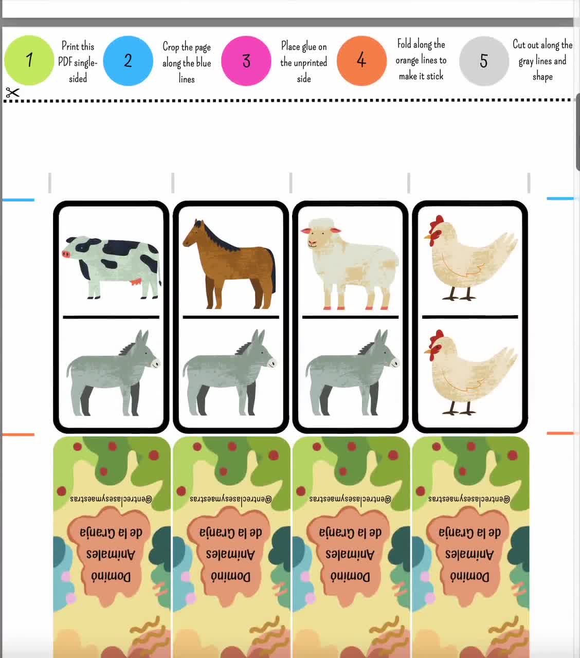 Farm Animal Dominoes Rules