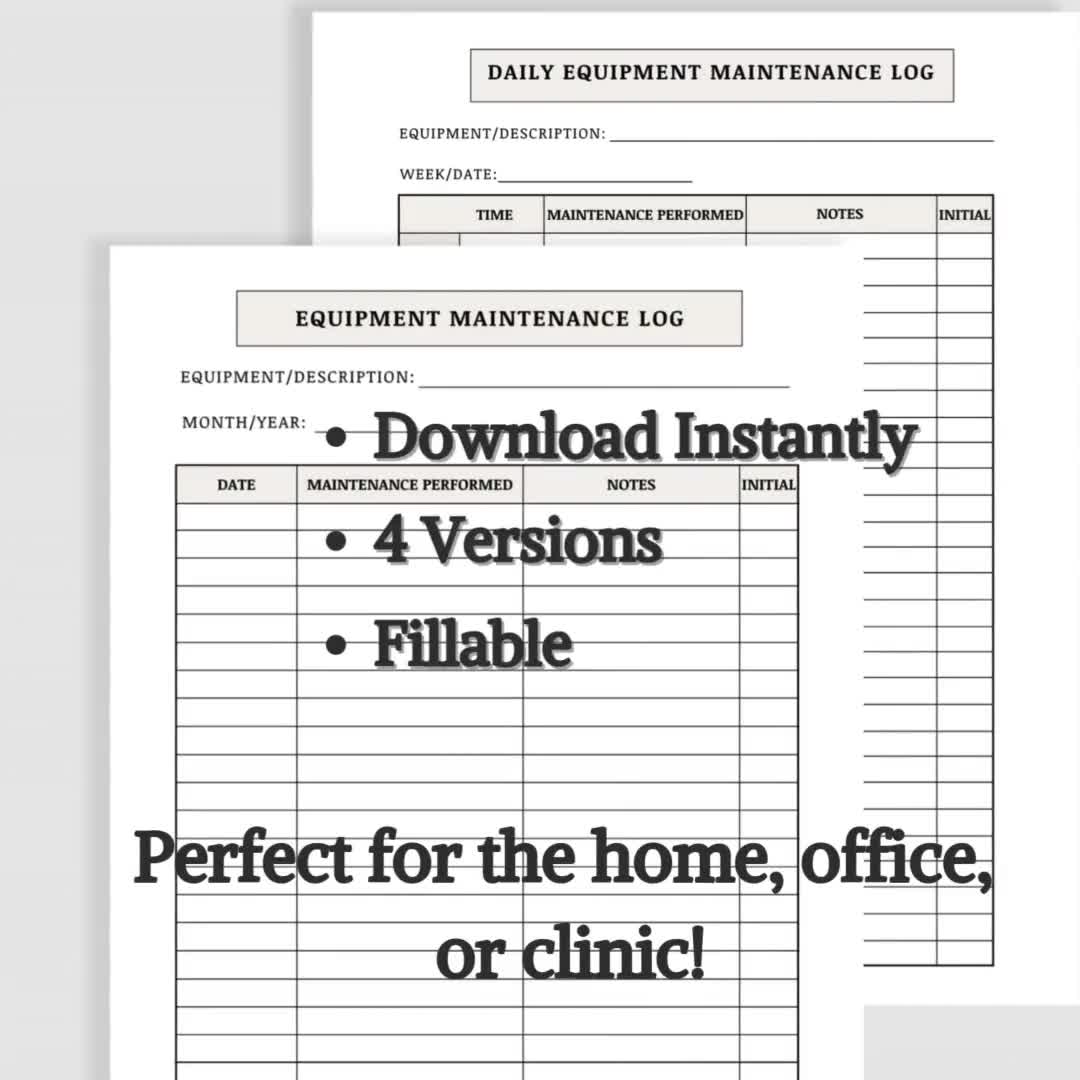 Yearly Summary Maintenance Log Printable Download Your Free Golf Cart