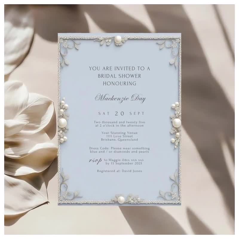 Diamond And Pearl Invitation Templates