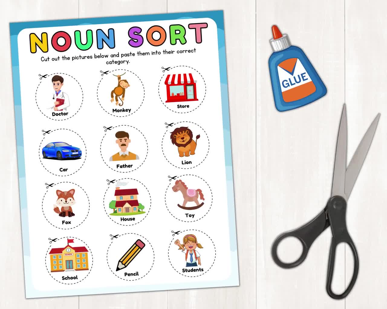 Hoja De Trabajo De Sustantivos Persona Lugar Cosa