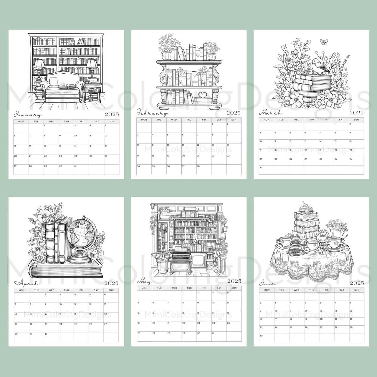Calendario Mensual Imprimible Para Colorear