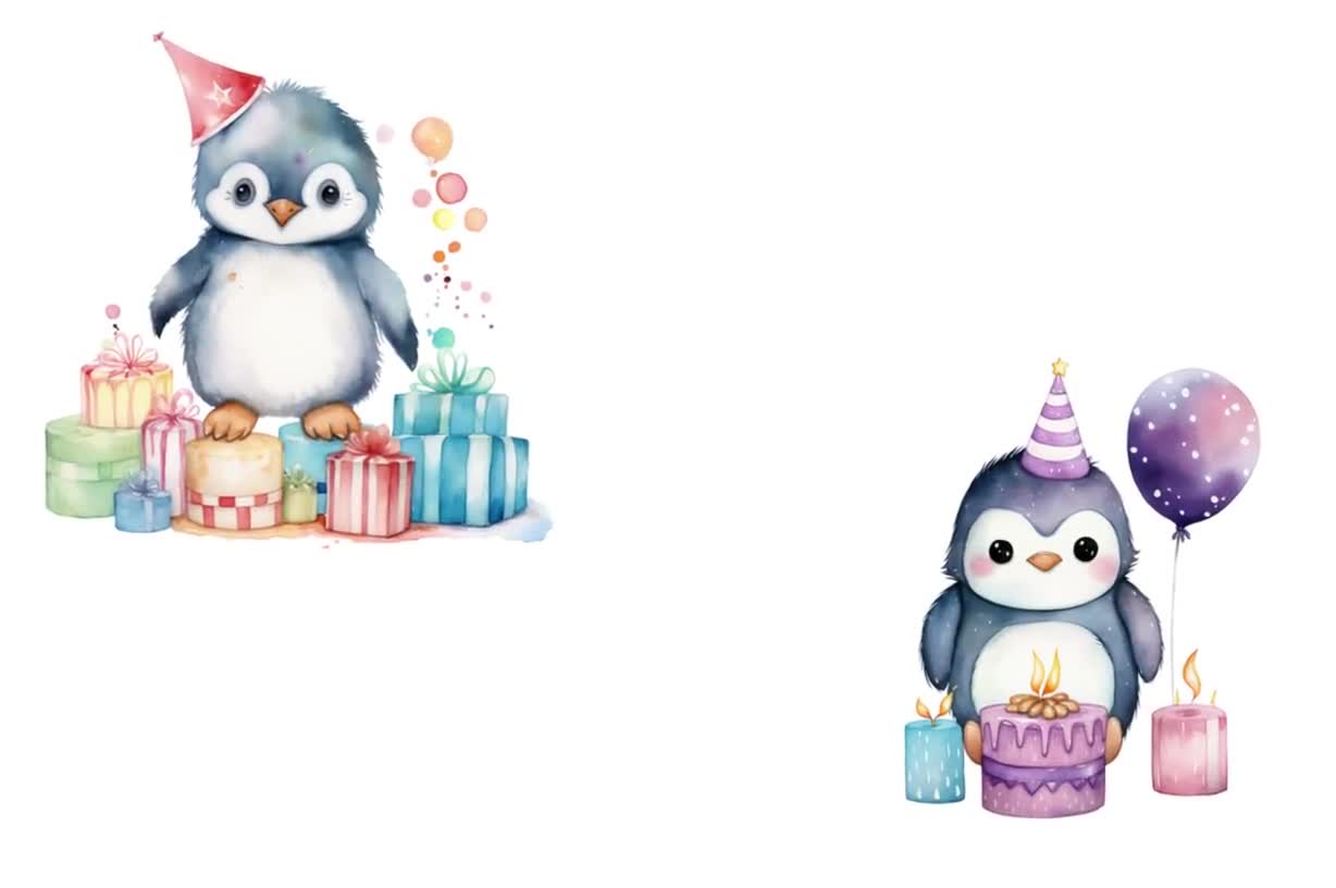 Birthday Penguin Clip Art Penguin Birthday Vector Art, Icons, And