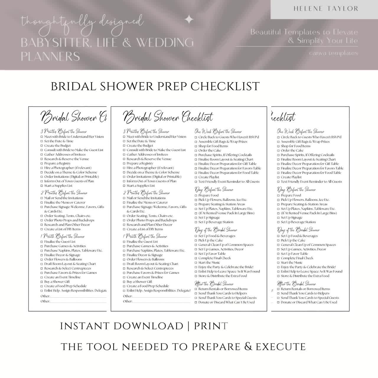 Free Printable Bridal Shower Checklist - FREE Printables