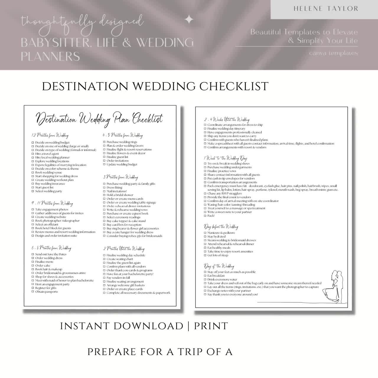 Destination Wedding Checklist Printable