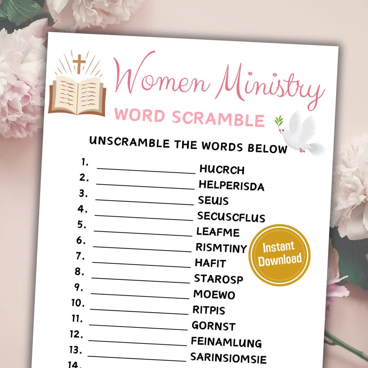 Ladies Word Scramble Printable
