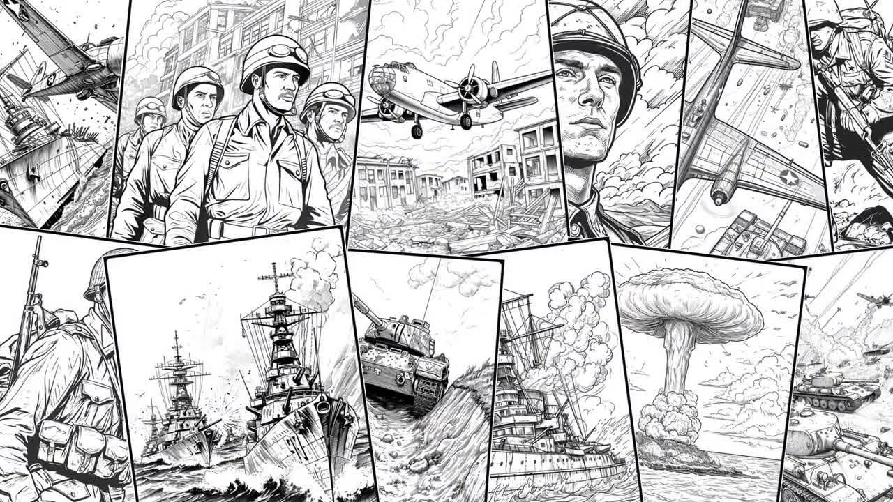 world war coloring book