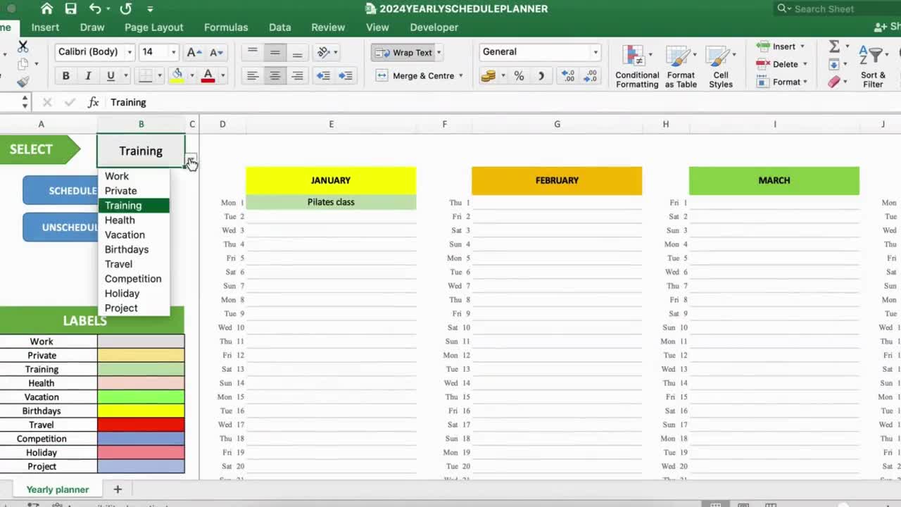 Hovedbokmal Excel 2024