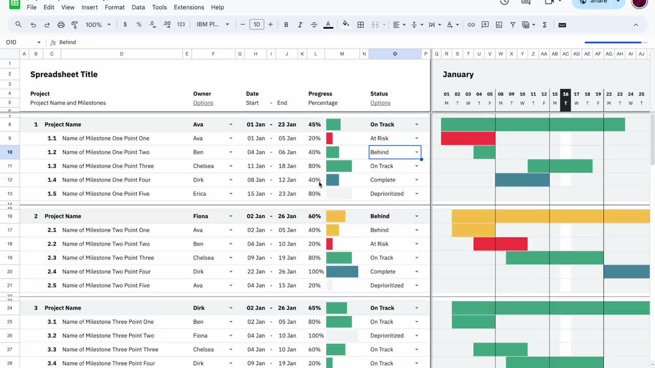 Diagramma Di Gantt Excel