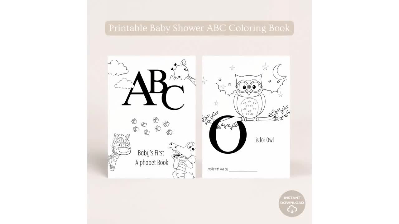 coloring book baby shower sign