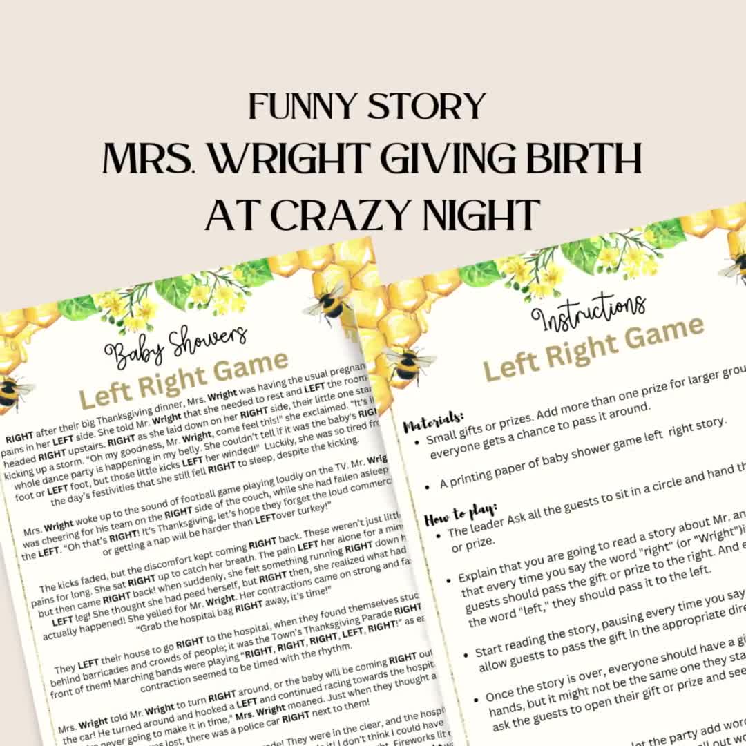 Baby Shower Story Passing Game