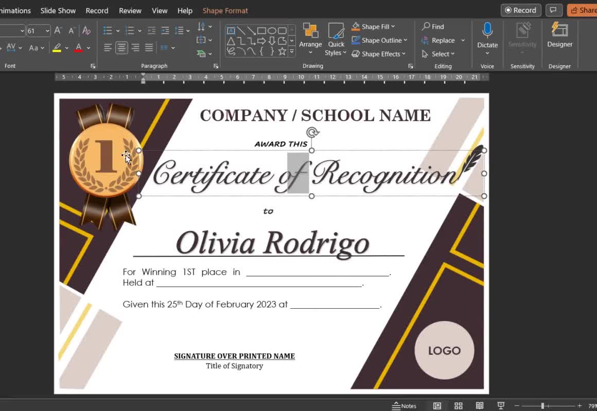 Certificate Template Software