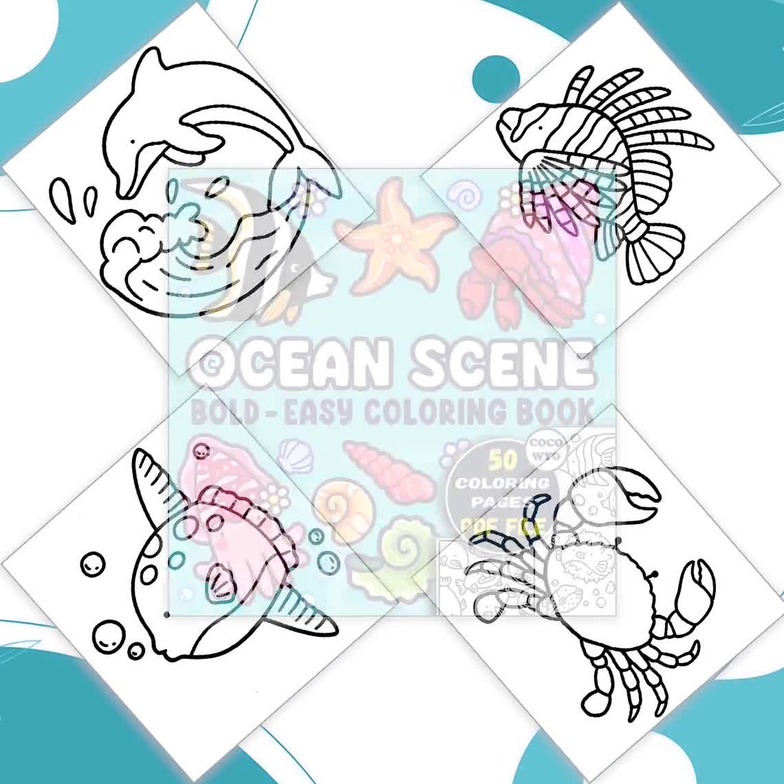 coco wyo ocean scene coloring book