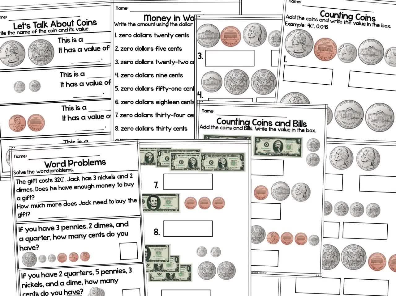 Counting Coins Worksheets For 2nd Grade