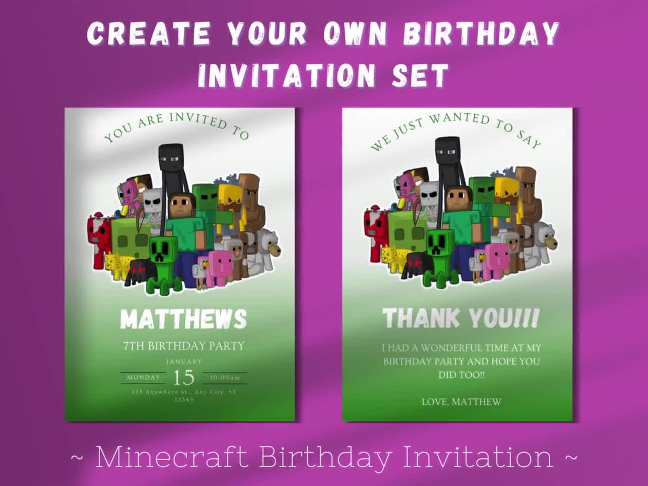 Minecraft Birthday Card Happy Birthday Matthew