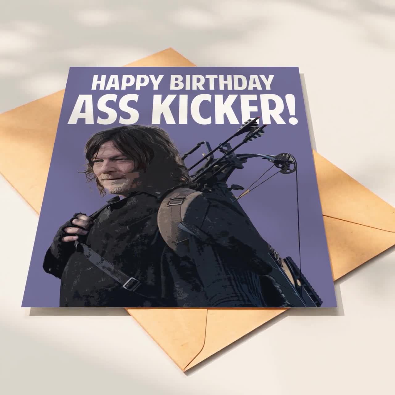 Daryl Walking Dead Birthday Card Printable Download Daryl Dixon From