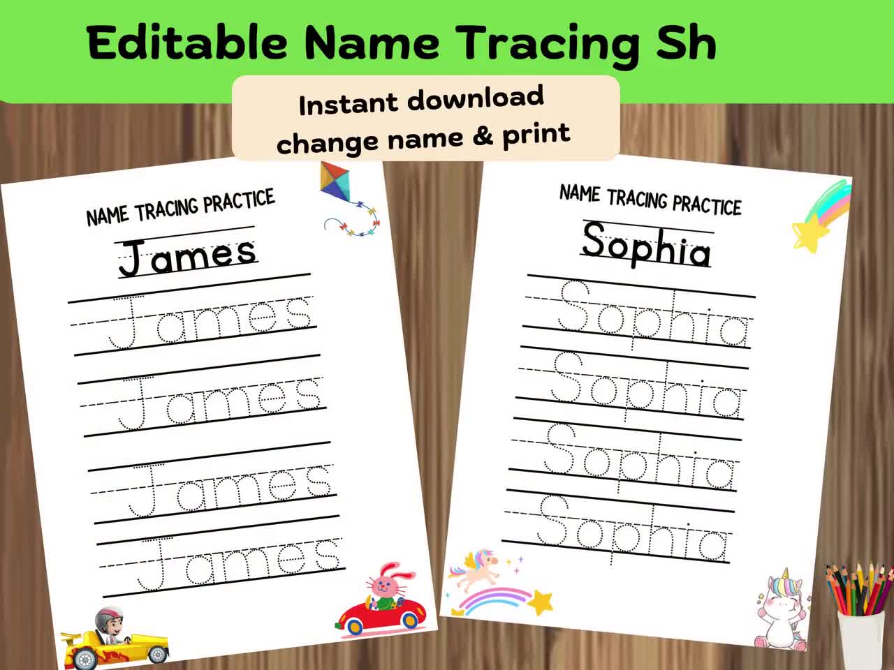 Name Handwriting Worksheets Generator