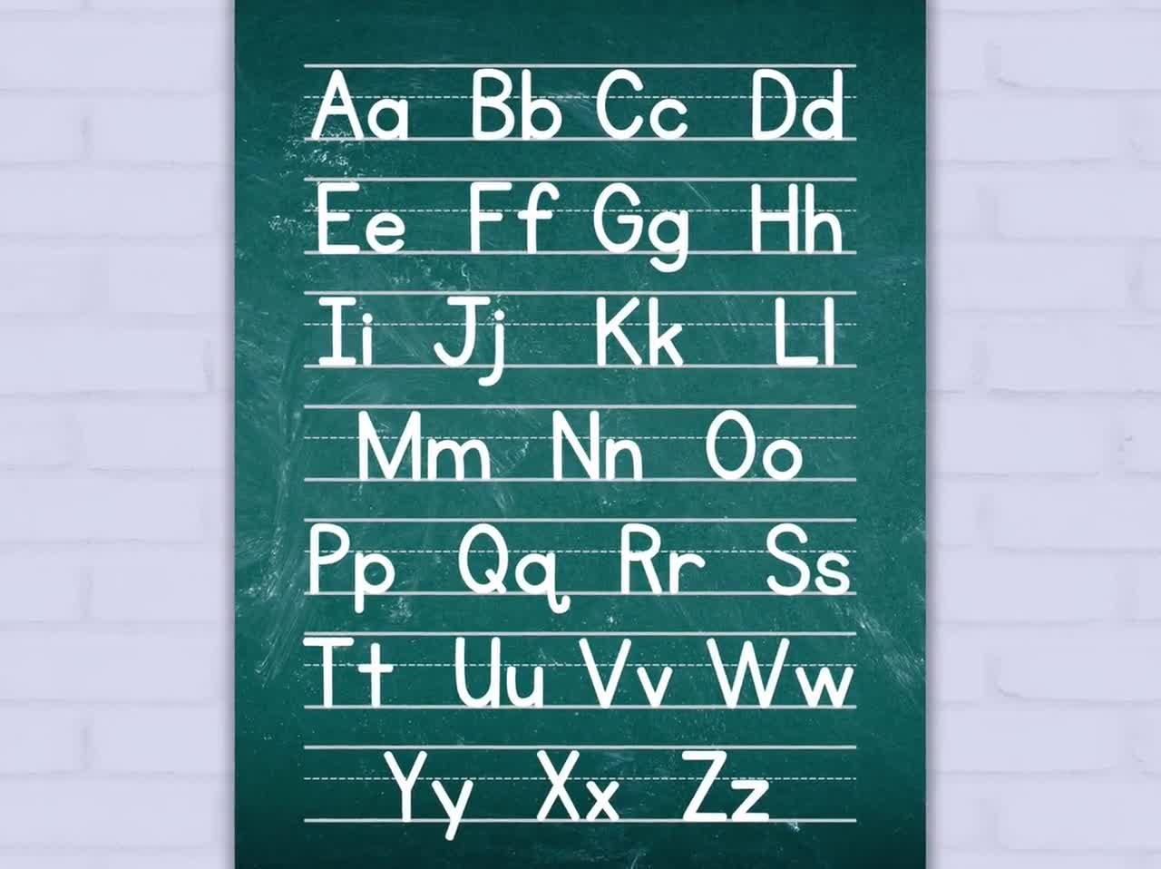 Utskrivbare Regneark Med Kursiv Alfabet