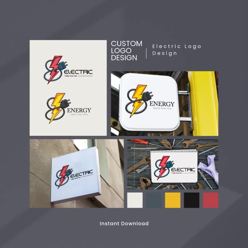 Vetor De Logotipo Eletrico Geral Elétricos Motorpor