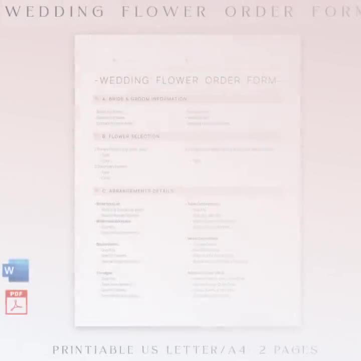 Wedding Flower Order Form Sample Fillable Online Recital Flower
