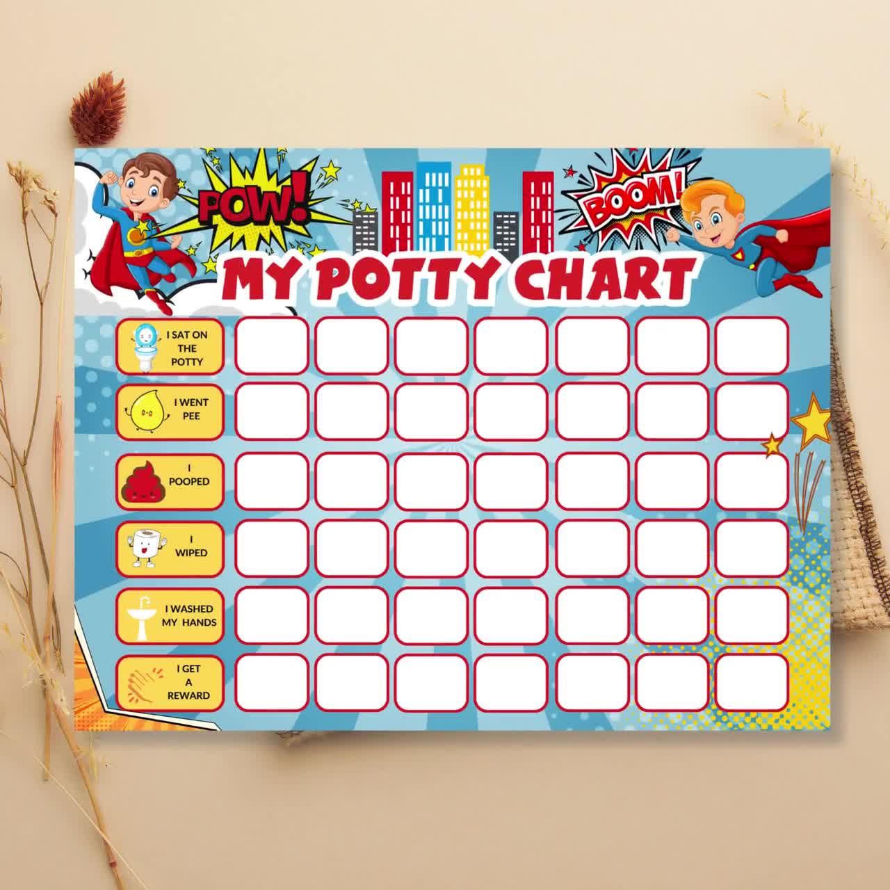Potty Training Charts With Fun Characters