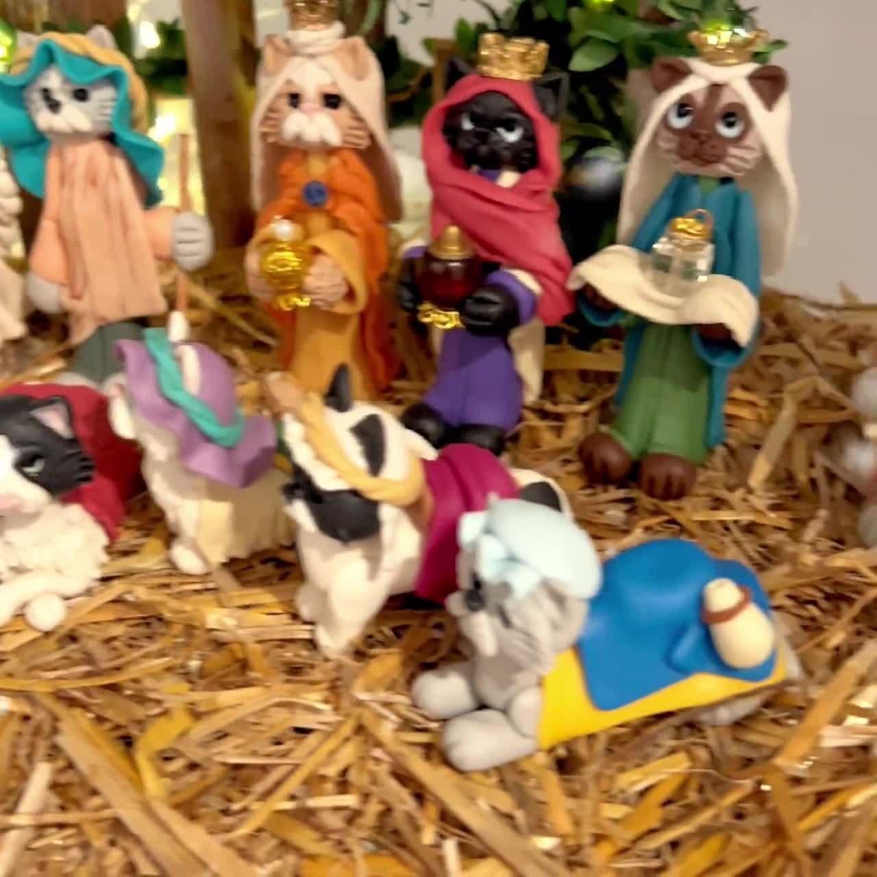 Imágenes De Gatos Navideños Religiosos Cuadros Retablo Animales