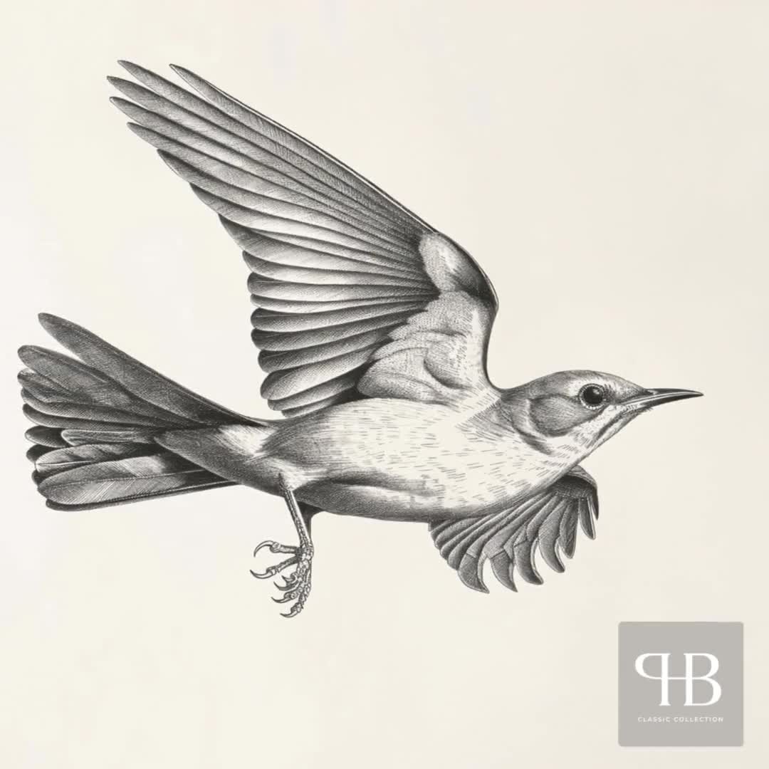 Mockingbird Black And White Sketch