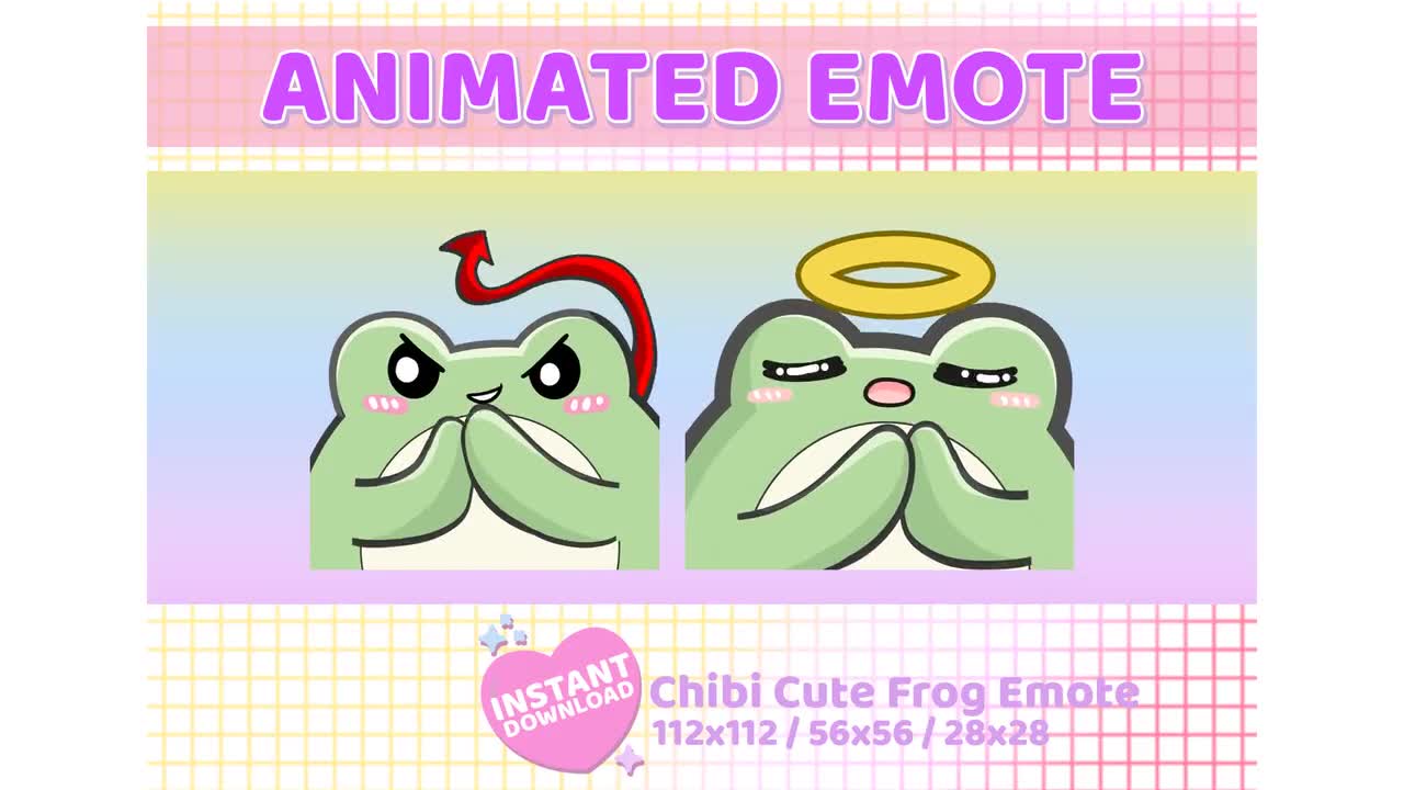 Shocked Frog ANIMATED Emote Twitch Kick Emote Discord