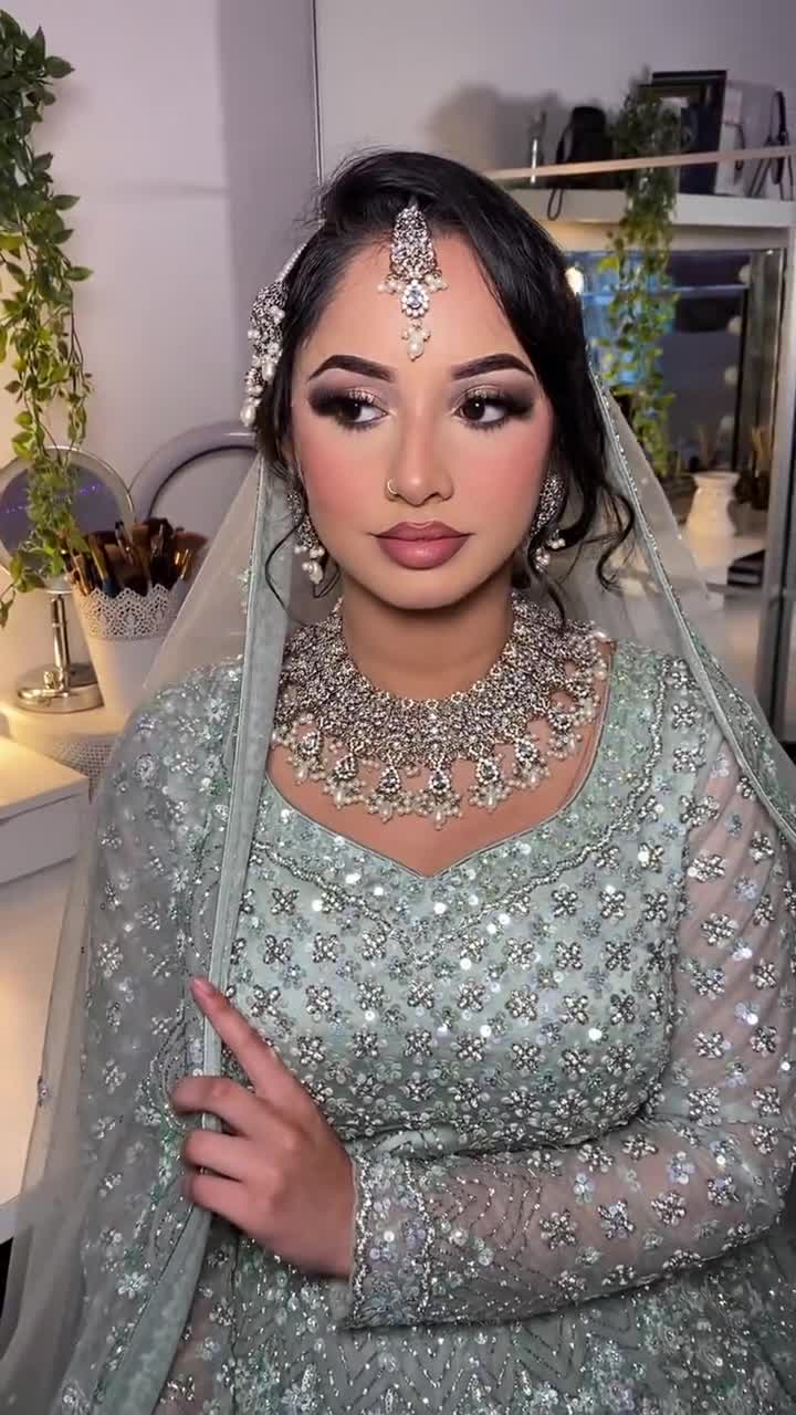 Zarqa Antique Silver Plated Bridal Set Walima Wedding Pearls Indian Pakistani Asian Jewellery UK