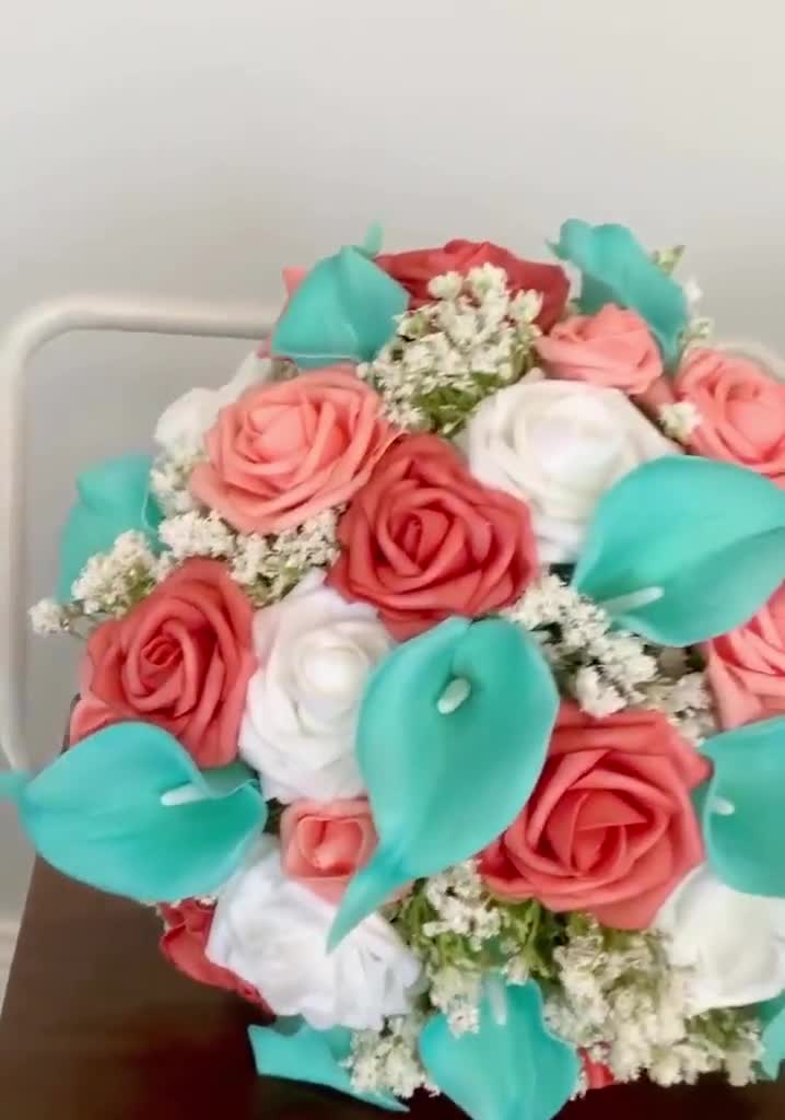 Turquoise And Coral Wedding