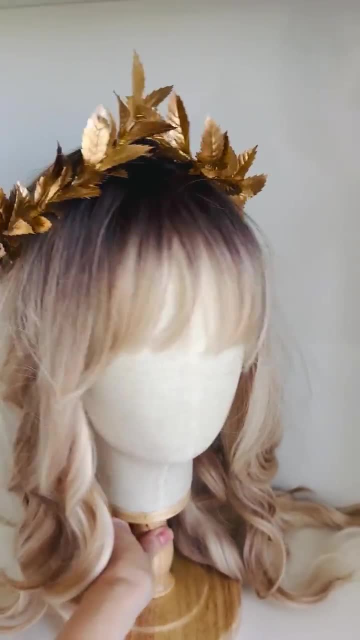 Greek Goddess Costume Handmade Gold Leaf Crown Headpiece Greek God ...