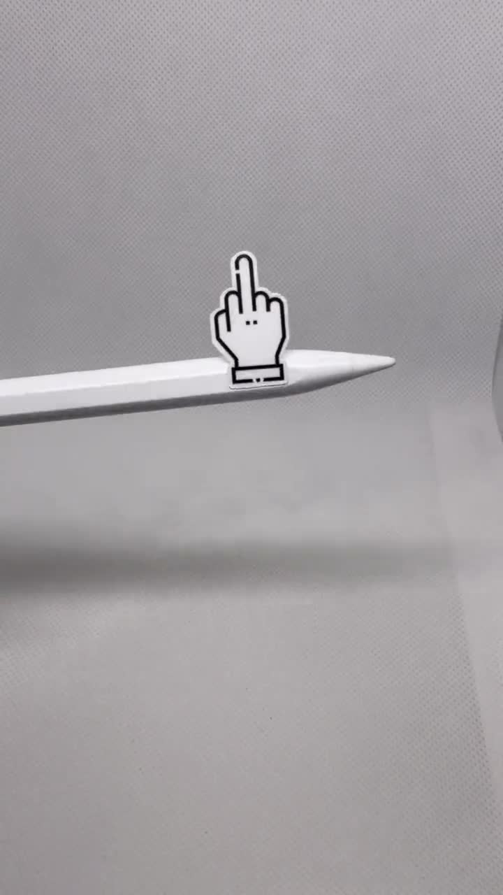 2 X Pvc Laminated Sticker Middle Finger B 128 Oz Cute Ghost Giving The ...