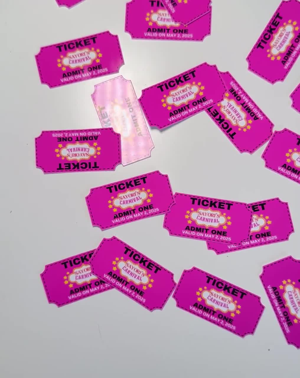 Personalized Carnival Tickets Customized Carnival Tickets Etsy