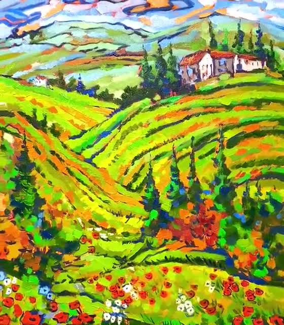 Tuscany Beautiful Landscape Paintings Tuscany Landscape Paintings