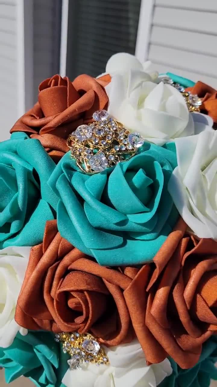 Turquoise Chocolate Ivory Wedding Chocolate And Blossoms Wedding Cake