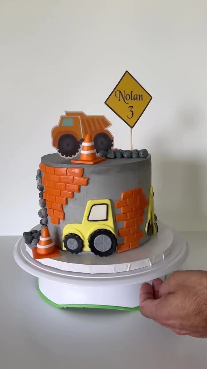 Construction Birthday Cake Cartoon