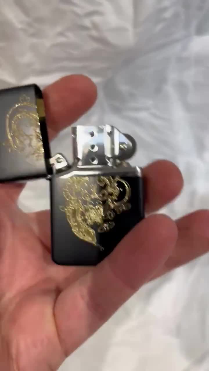 HANNYA - Yakuza Engraved Brass Lighter Finished in Matte HANNYA - Yakuza Engraved Brass Lighter Finished in Matte