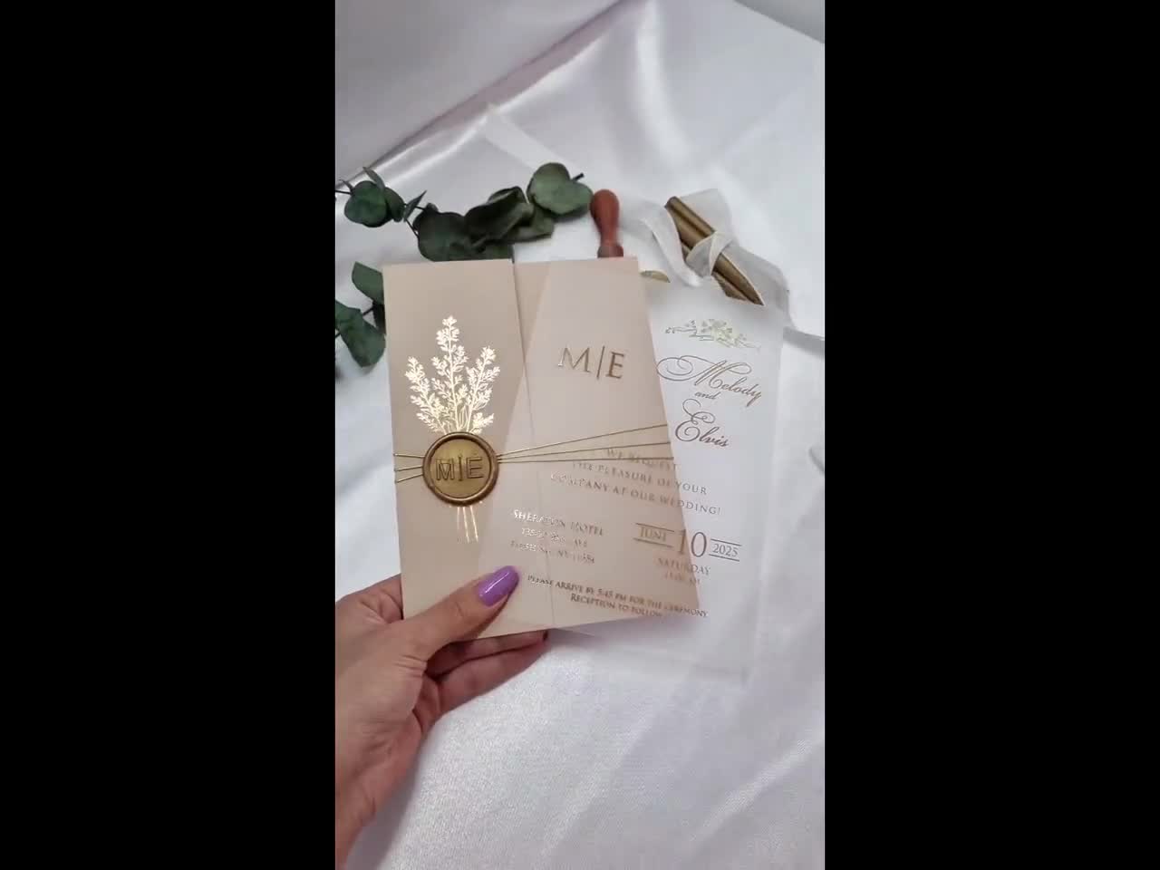 Lighted Lucite Wedding Invitation Keepsake