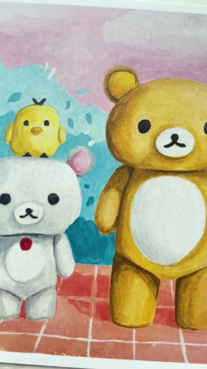 Rilakkuma Google Kawaii Art Cute Rilakkuma Strawberry Art Print