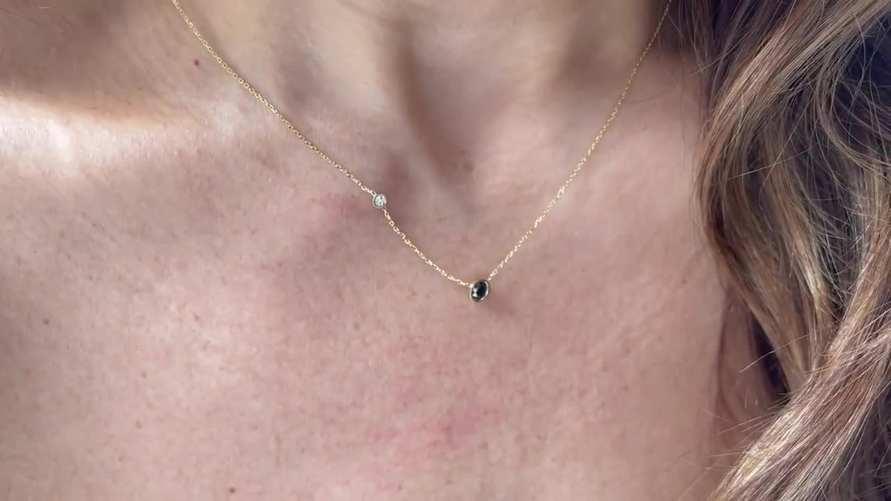Mejuri black diamond necklace store