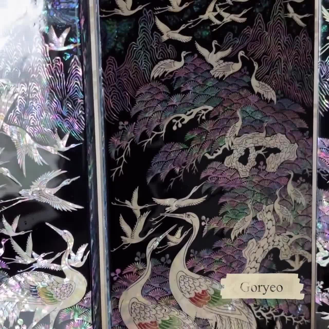 Antique Korean Screens With Birds