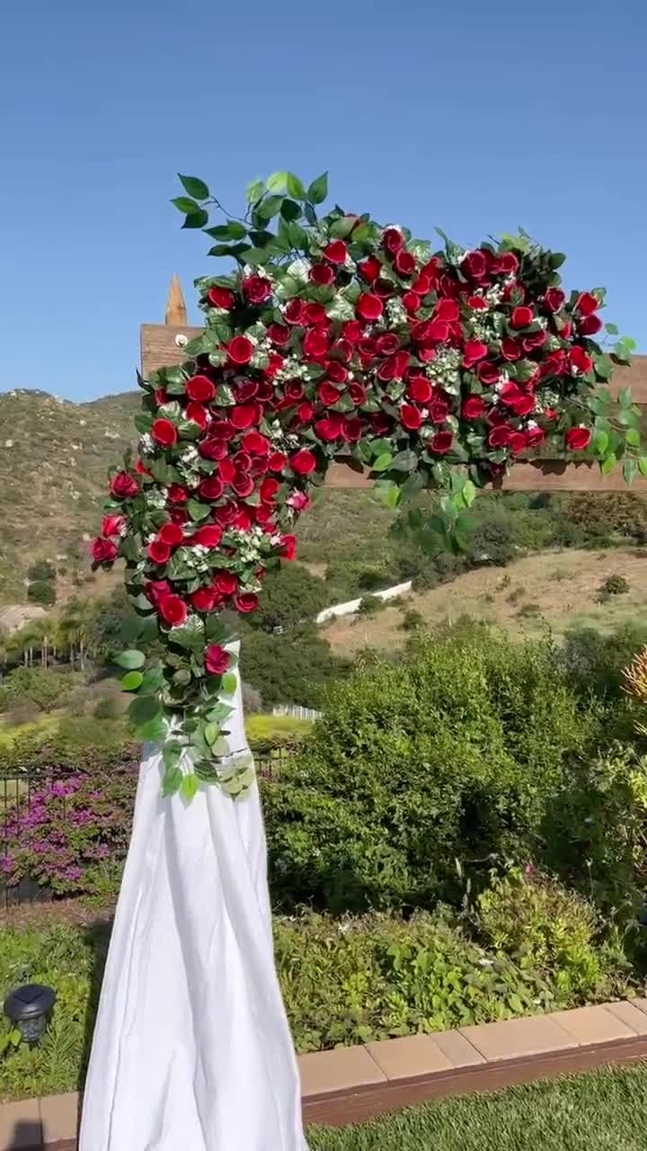 Red Roses Wedding Flowers Arch Valentine's Day Flowers For Sale In