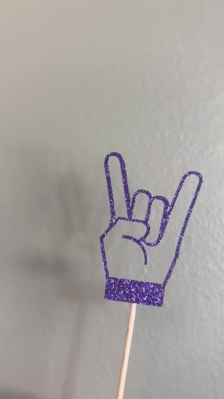 D30PCS Glitter Peace Sign Hand Cupcake Toppers Two Birthday Party ...
