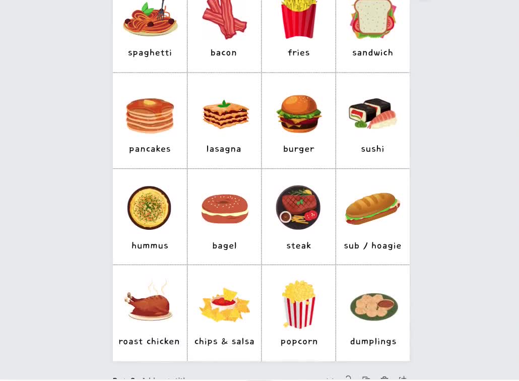 Tarjetas Los Alimentos Vocabulario Soyvisual