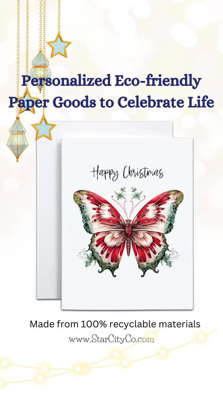 Butterfly Christmas Cards Christmas Print: Two Beetles And A