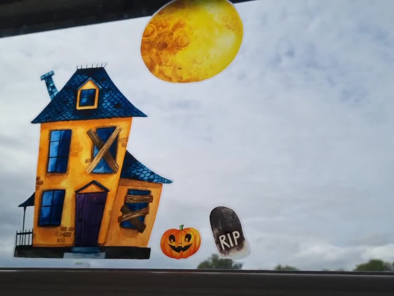 Haunted House Window Stickers