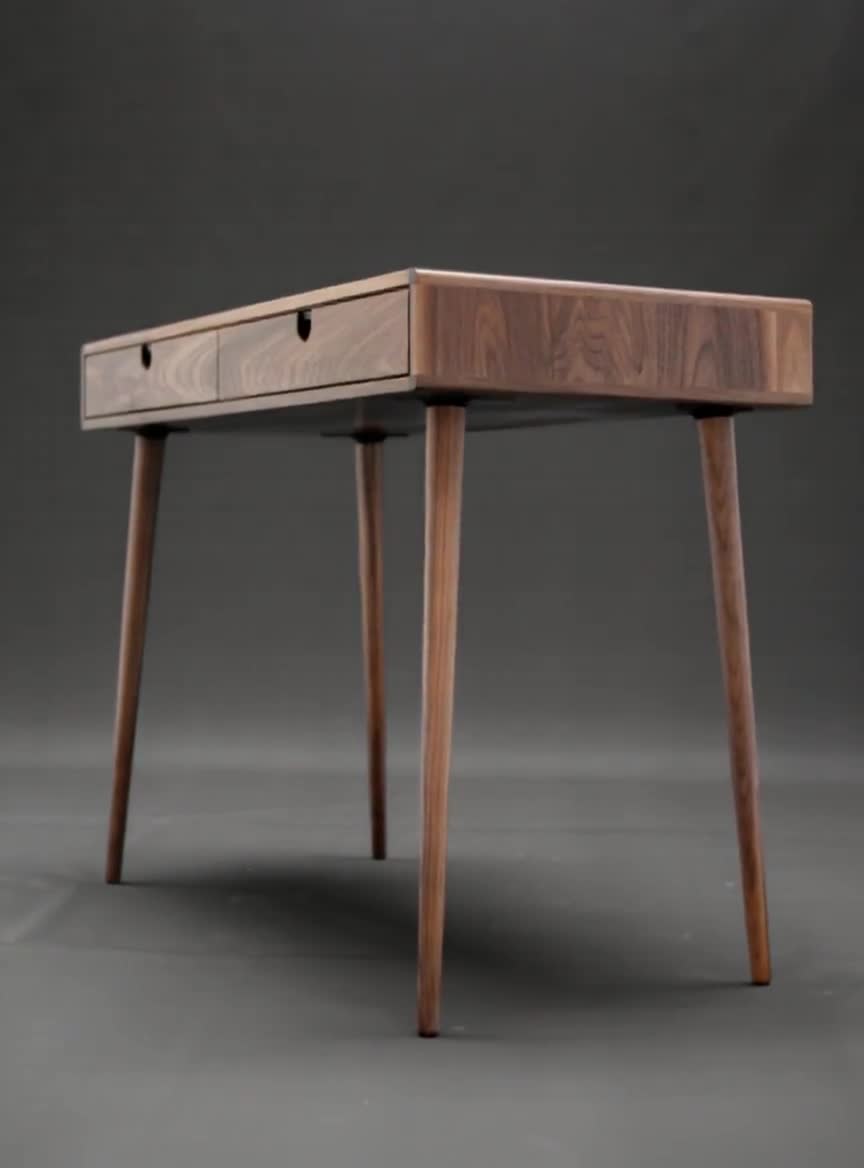 Solid Walnut board desk Bureau dressing table office desk Classic Mid Century Modern