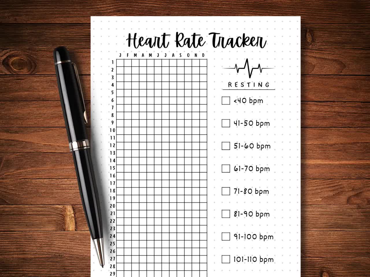 Exercise Heart Rate Chart Large Print Physical Activity And Your Heart