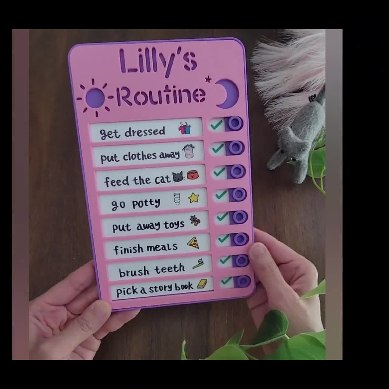 Kids To Do List Board Checklist Task Board Detachable Sliding Routine ...