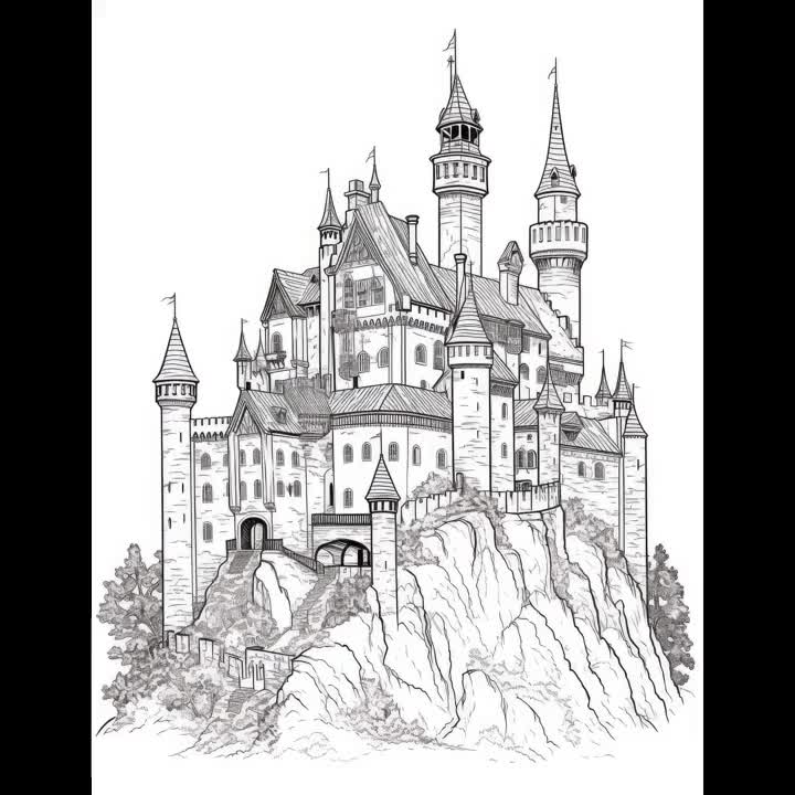 Medieval Castle Coloring Pages