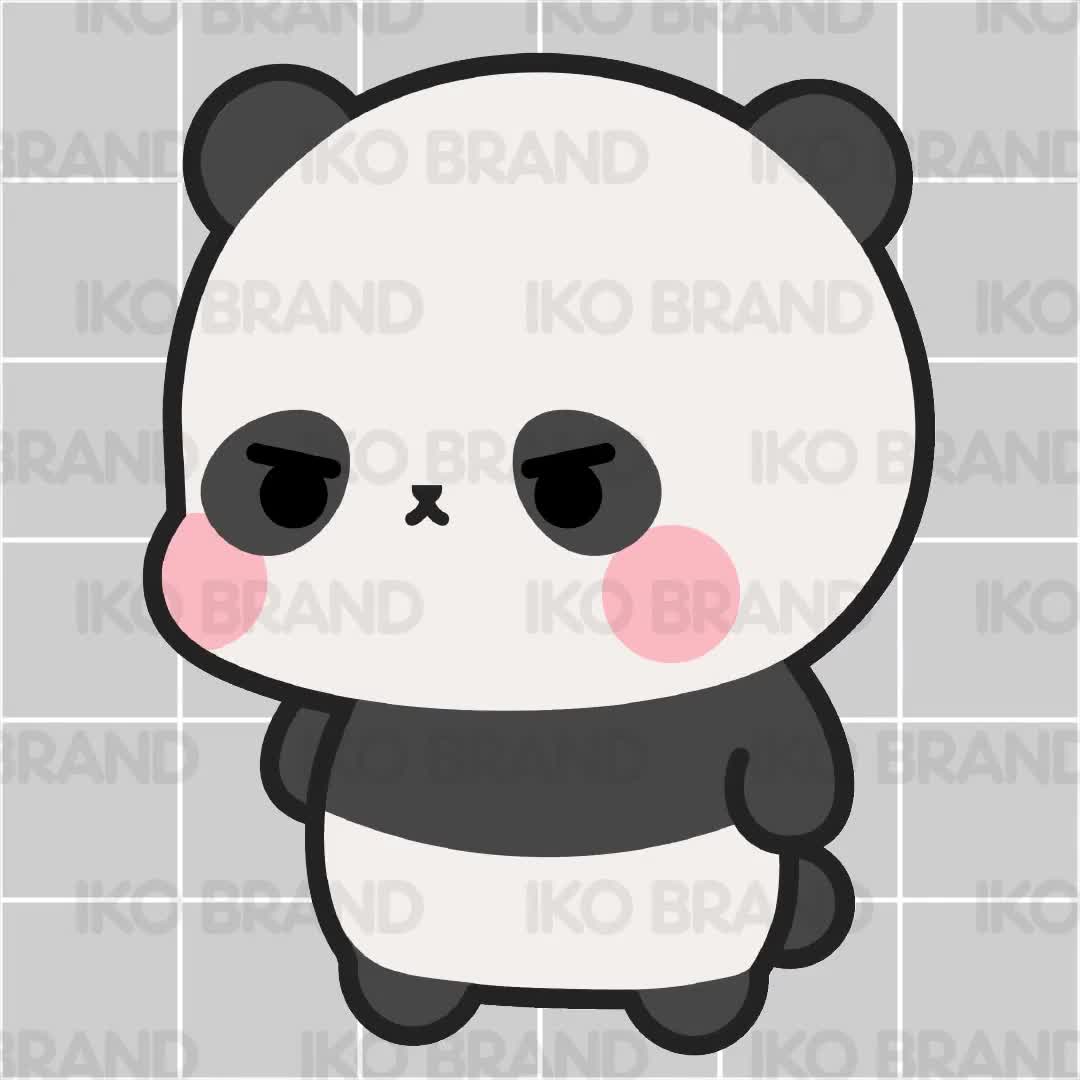 Chibi Panda Cute Panda Bear Cartoon Hand Drawn Style Vector Image